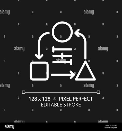 2d Customizable Thin Linear White Adaptability Icon Stock Vector Image