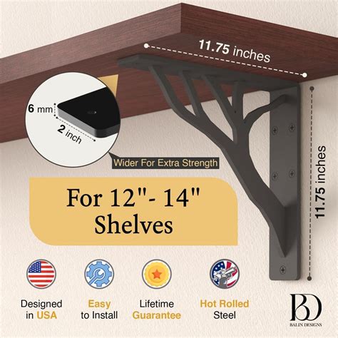 Heavy Duty Tree Branch Shelf Bracket Decorative Metal Shelf Bracket