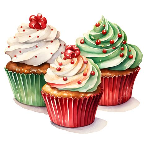 크리스마스 수채화 컵케이크 수채화 컵케이크 크리스마스 컵케익 케이크 Png 일러스트 및 이미지 에 대한 무료 다운로드 Pngtree
