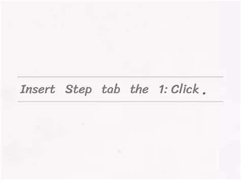 Steps In Inserting Tables Unjumble
