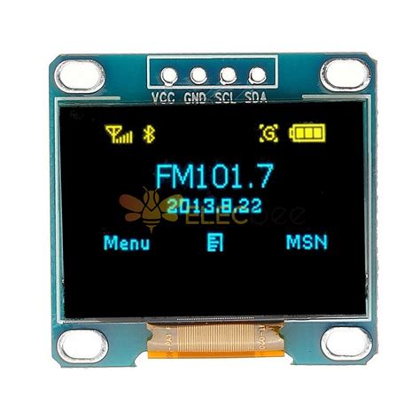 096 Inch 4pin Blue Yellow Iic I2c Oled Display Module For Arduino