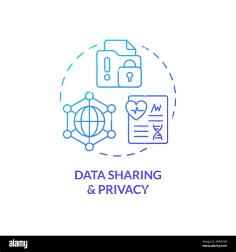 Data Sharing And Privacy Blue Gradient Concept Icon Stock Vector Image