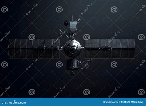 Satellite In Outer Space Equipped With Solar Panels Showcasing Advanced Aerospace Engineering