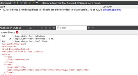 C Qt Creator Seems To Be Struggling To Parse Valgrind Memcheck