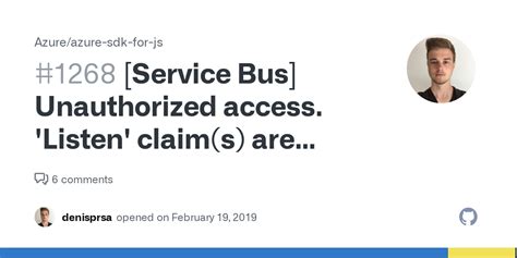 Service Bus Unauthorized Access Listen Claims Are Required To Perform This Operation