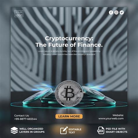 Cryptocurrency Template Design Premium Ai Generated Psd