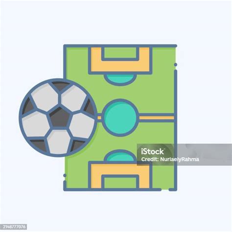 아이콘 스포츠 필드 축구 기호와 관련이 있습니다 낙서 스타일 심플한 디자인 일러스트레이션 Championship에 대한 스톡
