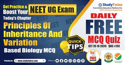 class 12 principles of inheritance and variation mcq test pdf