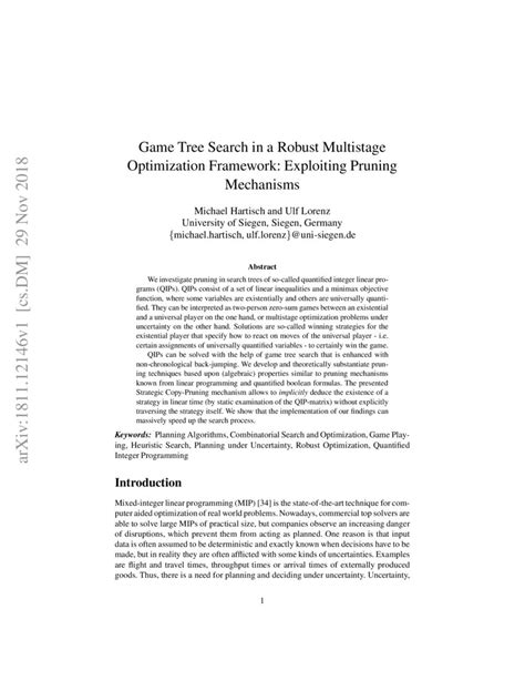 game tree search in a robust multistage optimization framework