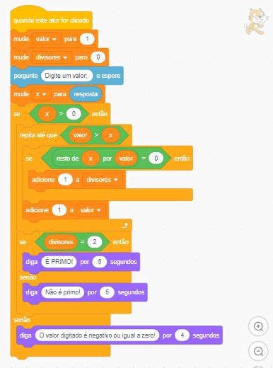 Exercício 3 Leia Um Número X E Diga Se Ele é Primo Ou Não No Scratch Wagner Gaspar