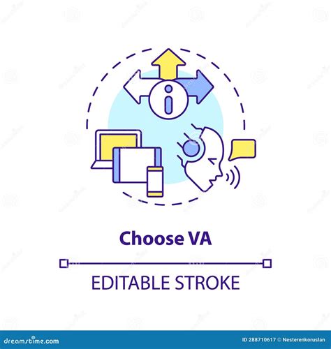 2d Customizable Choose Va Line Icon Concept Stock Vector Illustration Of Assistance Choosing