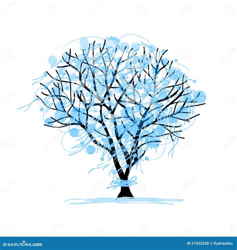 Winter Tree Sketch For Your Design Stock Vector Image 27432558