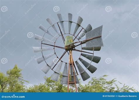 Wind Water Pump Stock Image Image Of Wheel Windmill 81943261