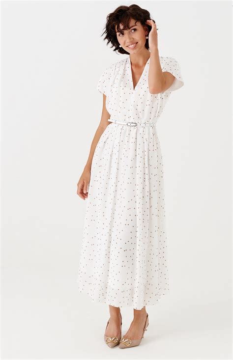 Платье макси в горошек