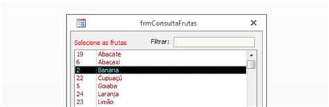 Usando Access Listbox