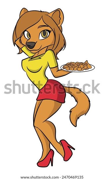 cute mongoose cartoon sexy mascot server stock vector royalty free 2470469135 shutterstock