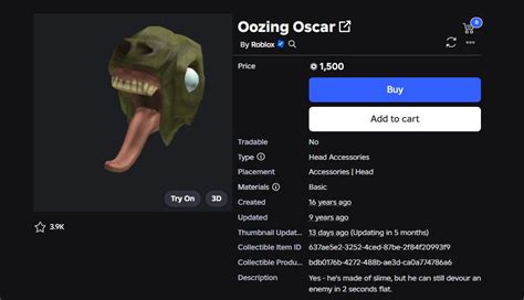 Roblox Brings Back Ultra Rare Oozing Oscar Hat For One Da