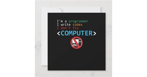 I Write Codes Coder Computer Programmer Coding  Invitation Zazzle