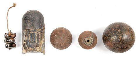 Lot Detail Lot Of Cannon Projectiles Display Box