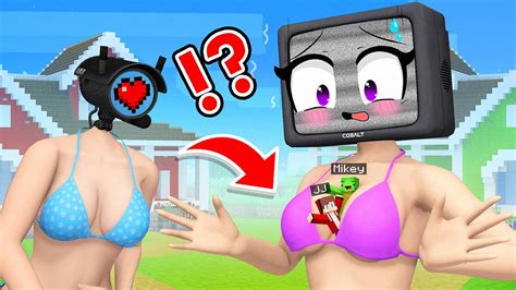 JJ And Mikey TRAPPED In SWIMSUIT TV WOMAN JJ And Mikey STUCK In The UNDERWEAR In Minecraft