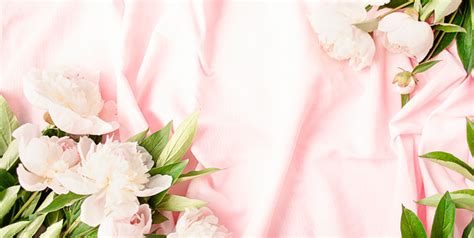 분홍색 패브릭 배경에 흰색과 분홍색 모란의 프레임 플랫 레이 위에서 볼 수 있습니다 공간을 복사합니다 텍스트에 대 한 배치 꽃