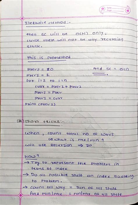 hand written notes on dynamic programming with examples engineering texts