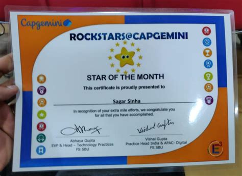 sagar sinha on linkedin achievements starofthemonth capgemini