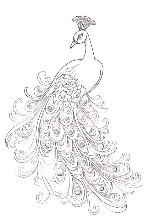 Peacock Drawing Pattern Sketch Free Photo Illustration Rawpixel