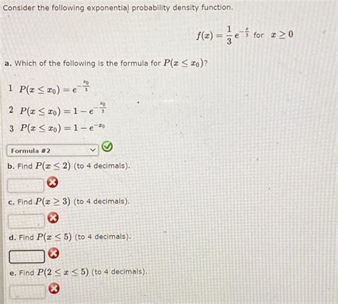 Solved Consider The Following Exponential Probability