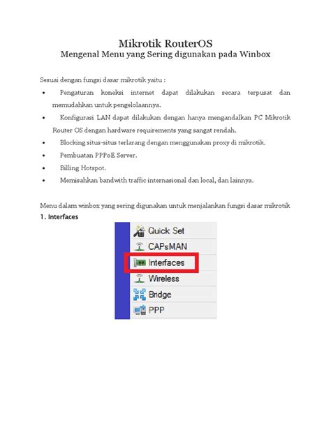 Mengenal Menu Pada Winbox Pdf