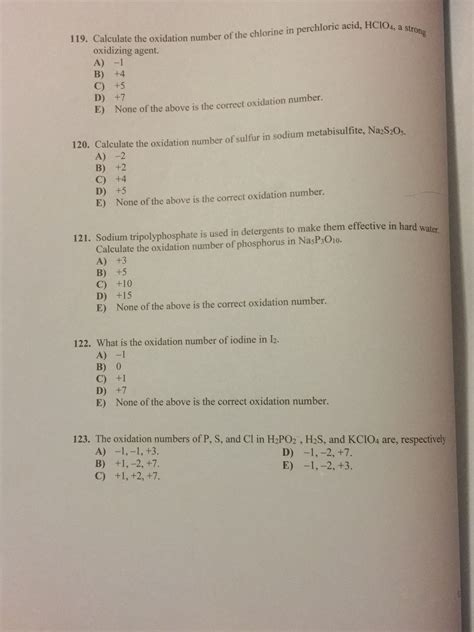 Answered 119 Calculate The Oxidation Number Of The Chlorine In Perchloric Acid Hcio4 A