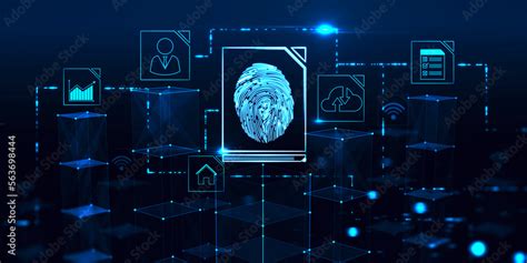Biometrics Identification And Scanning Verification System Concept With Digital Blue Human