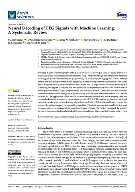 pdf neural decoding of eeg signals with machine learning a