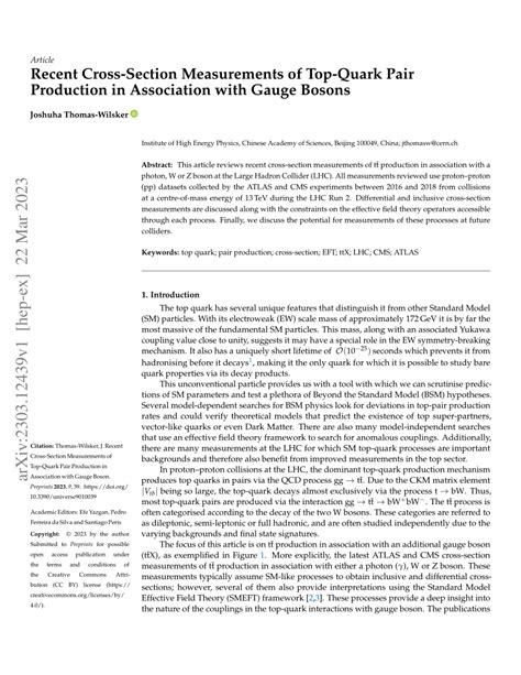 Pdf Recent Cross Section Measurements Of Top Quark Pair Production In