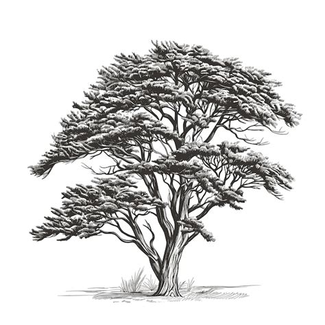 Premium Vector Hand Drawn Sketch Cypress Tree Illustration