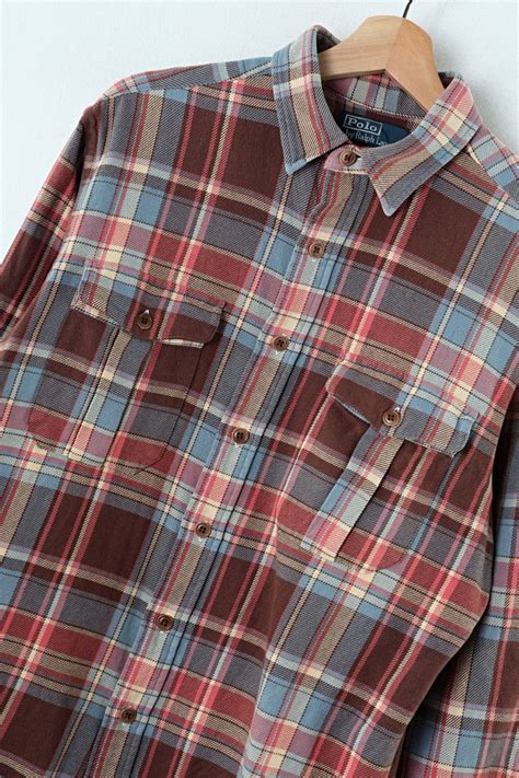 M 폴로 랄프로렌 셔츠 남방 브라운 체크 오버핏 헬로마켓