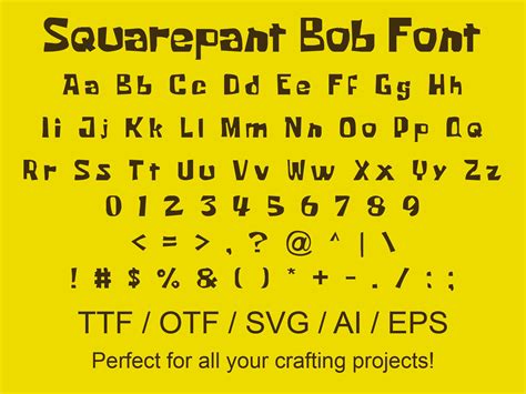 Spongebob Font Svg Spongebob Font Spongebob Svg 44 Off