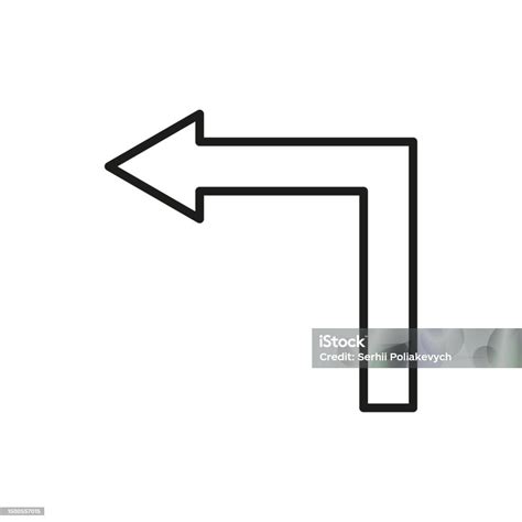 Corner Left Arrow Soft Angular Sign Isolated App Element Vector Illustration Stock Image Stock