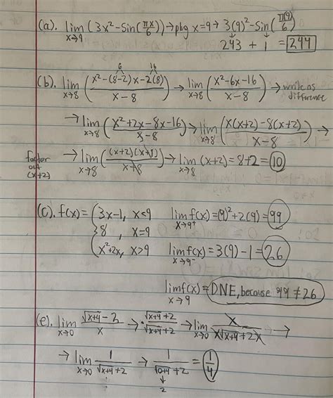 [calculus 1 limits] are my limit calculations correct r homeworkhelp