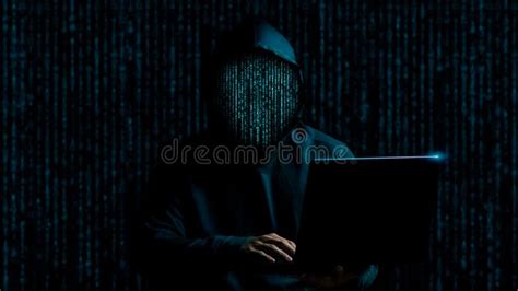 Hacker Face Made With Binary Code Anonymous Computer Hacker Cyber Attack Hacker Using The
