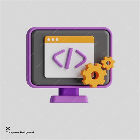 premium psd 3d coding computer icon