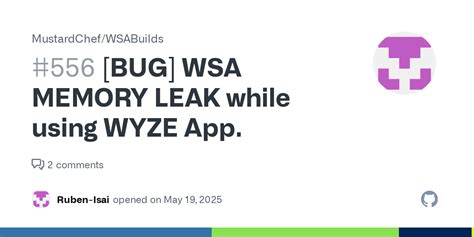 [bug] wsa memory leak while using wyze app · issue 556 · mustardchef