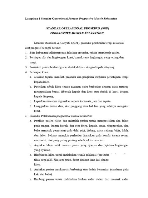 Sop Relaksasi Otot Progresif Pdf