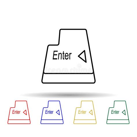 Enter Button Multi Color Style Icon Simple Thin Line Outline Vector Of Computer Parts Icons
