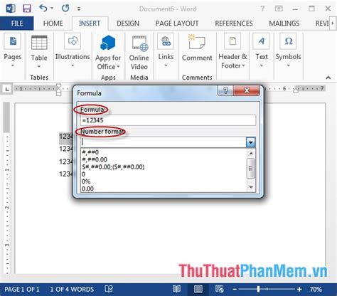 Number Format In Word