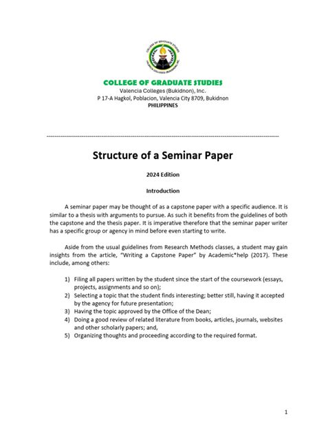 Structure Of A Seminar Paper Pdf Thesis Methodology