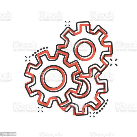 만화 스타일의 기어 벡터 아이콘 흰색 고립 된 배경에 톱니 바퀴 만화 그림 기어휠 코그휠 스플래시 효과 비즈니스 컨셉 개념에 대한 스톡 벡터 아트 및 기타 이미지 Istock