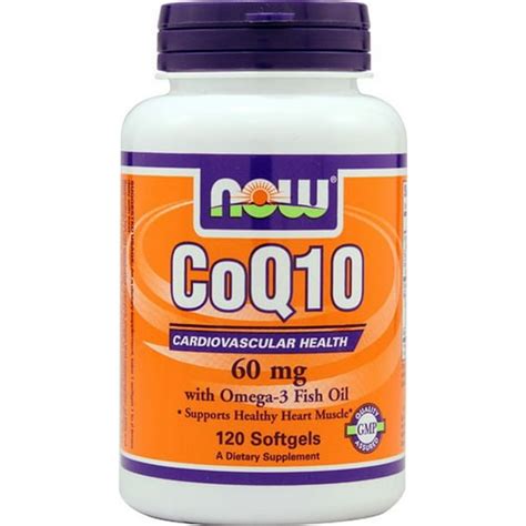 Now Foods Coq10 With Omega 3 Cardiovascular Health 60mg 60ct