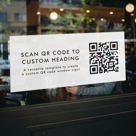 QR Code Window Cling Modern Minimal Design