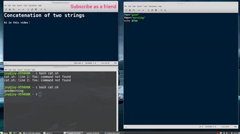 Concatenation Of Two String Shell Programming Youtube